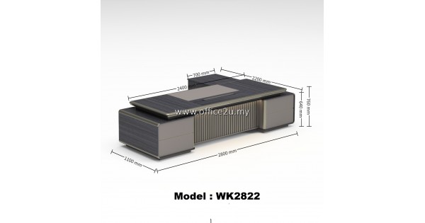 WOODKIND SERIES DIRECTOR TABLE SET C/W SIDE CABINET AND FIXED PEDESTAL