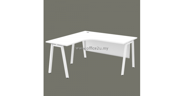 ASM ASTRA SERIES COMPACT L-SHAPE TABLE WITH METAL MODESTY PANEL