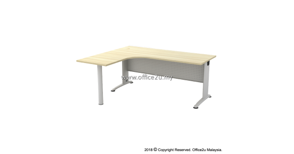BL-M QUINCY SERIES COMPACT L-SHAPE METAL J-LEG TABLE