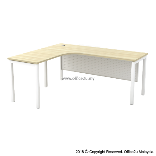 SML SKYWALK SERIES COMPACT L-SHAPE TABLE WITH METAL MODESTY PANEL